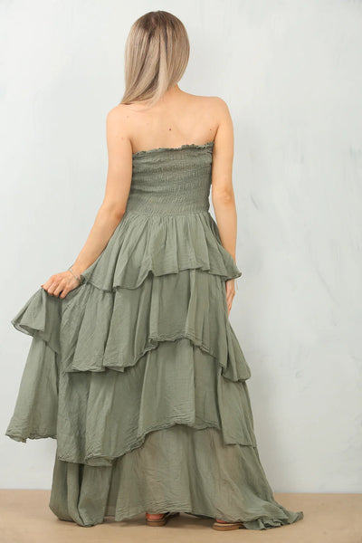 Ra Ra Dress Khaki | Glad Rags Boutique Store